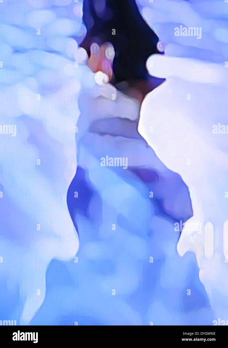 Ballroom dance floor abstract 1, digital painting in blue, violet and ...