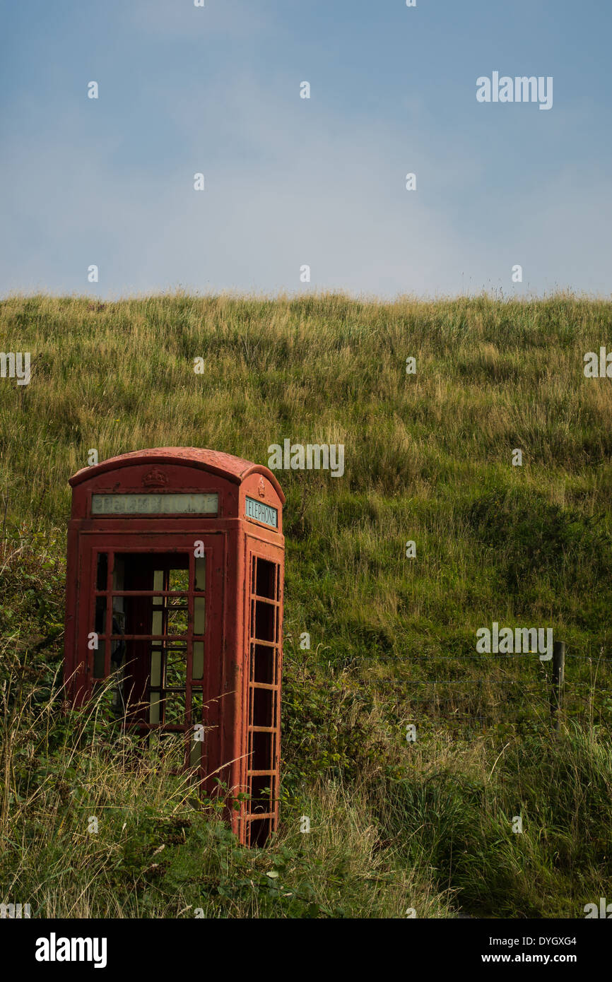 Red Telephone Box in Countryside Stock Photo - Alamy