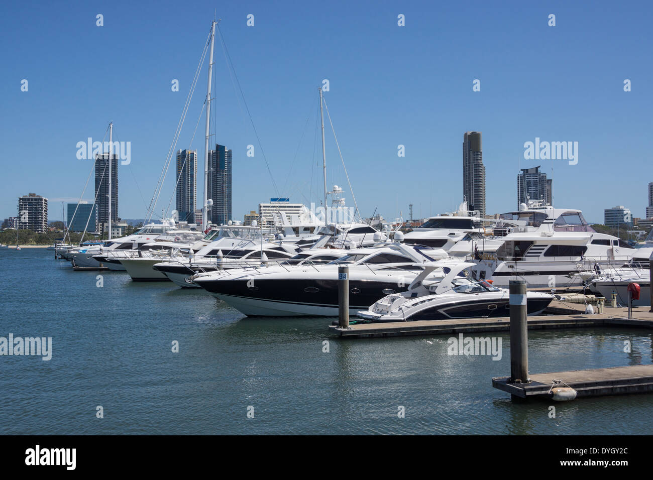 Marina on the Spit, Surfers Paradise looking over the luxury boats ...