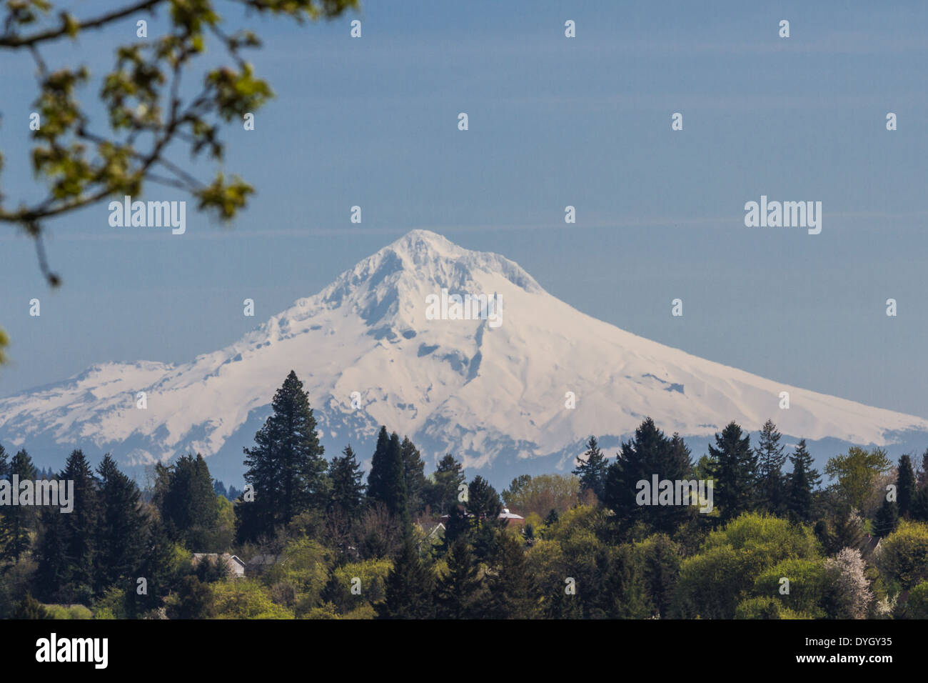 view of mount hood from the outskirts of Portland Oregon Stock Photo ...