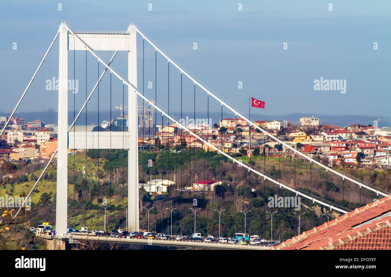 The second Bosphorus Bridge; The Fatih Sultan Mehmet in Istanbul ...