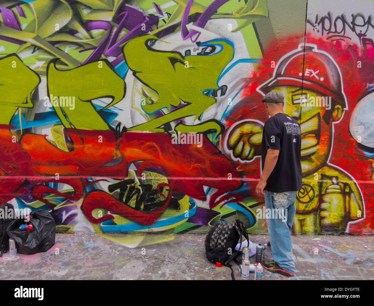 Paris, France, French Man, Graffiti Artist, Spray Painting Graphic ...