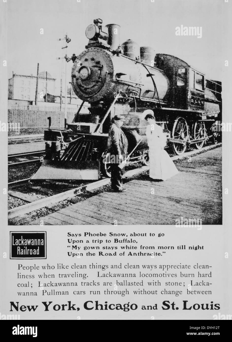 Phoebe Snow and the Lackawanna Railroad, Advertisement, 1905 Stock Photo - Alamy