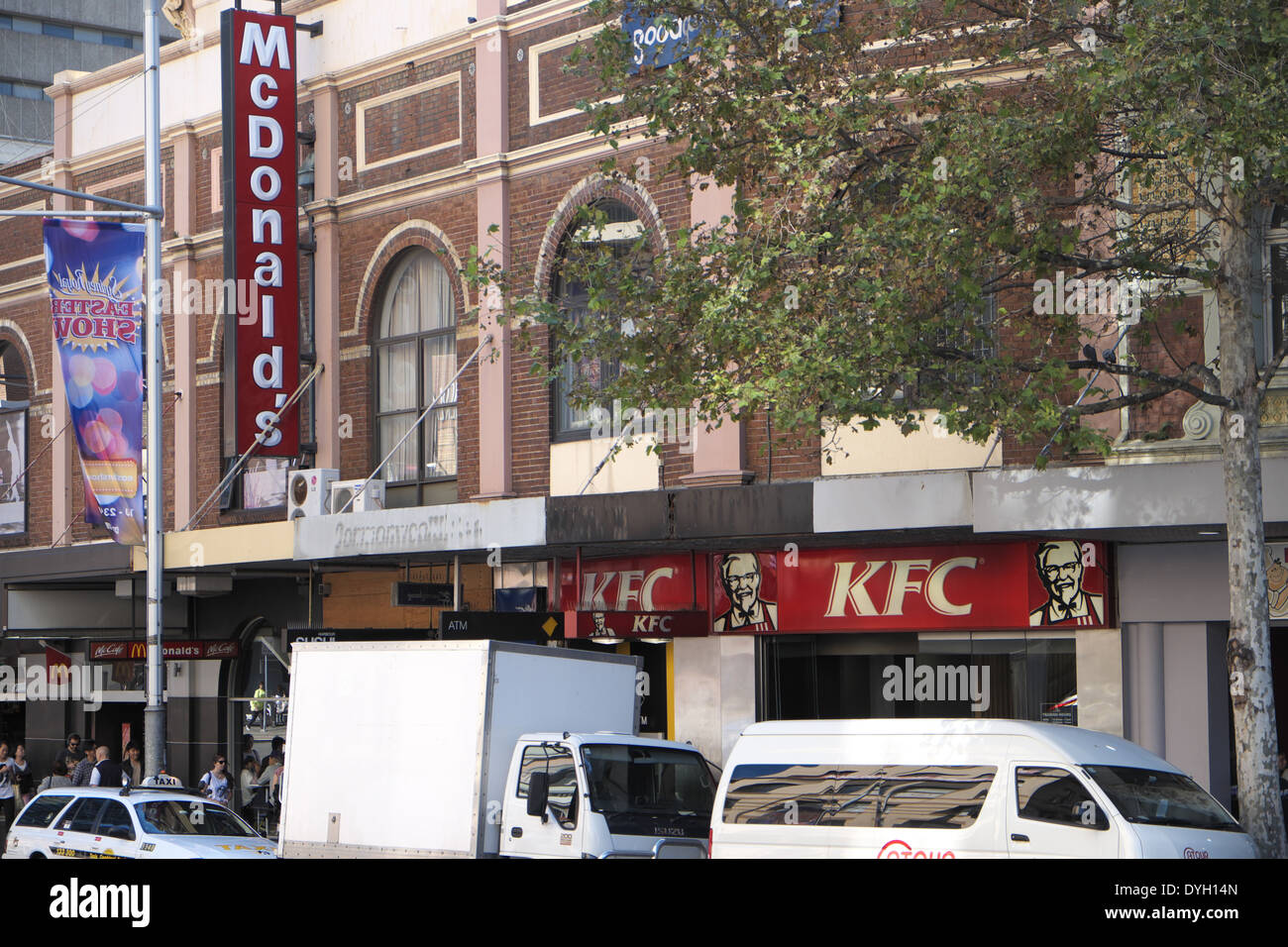 fast food outlets on george street,sydney Stock Photo - Alamy