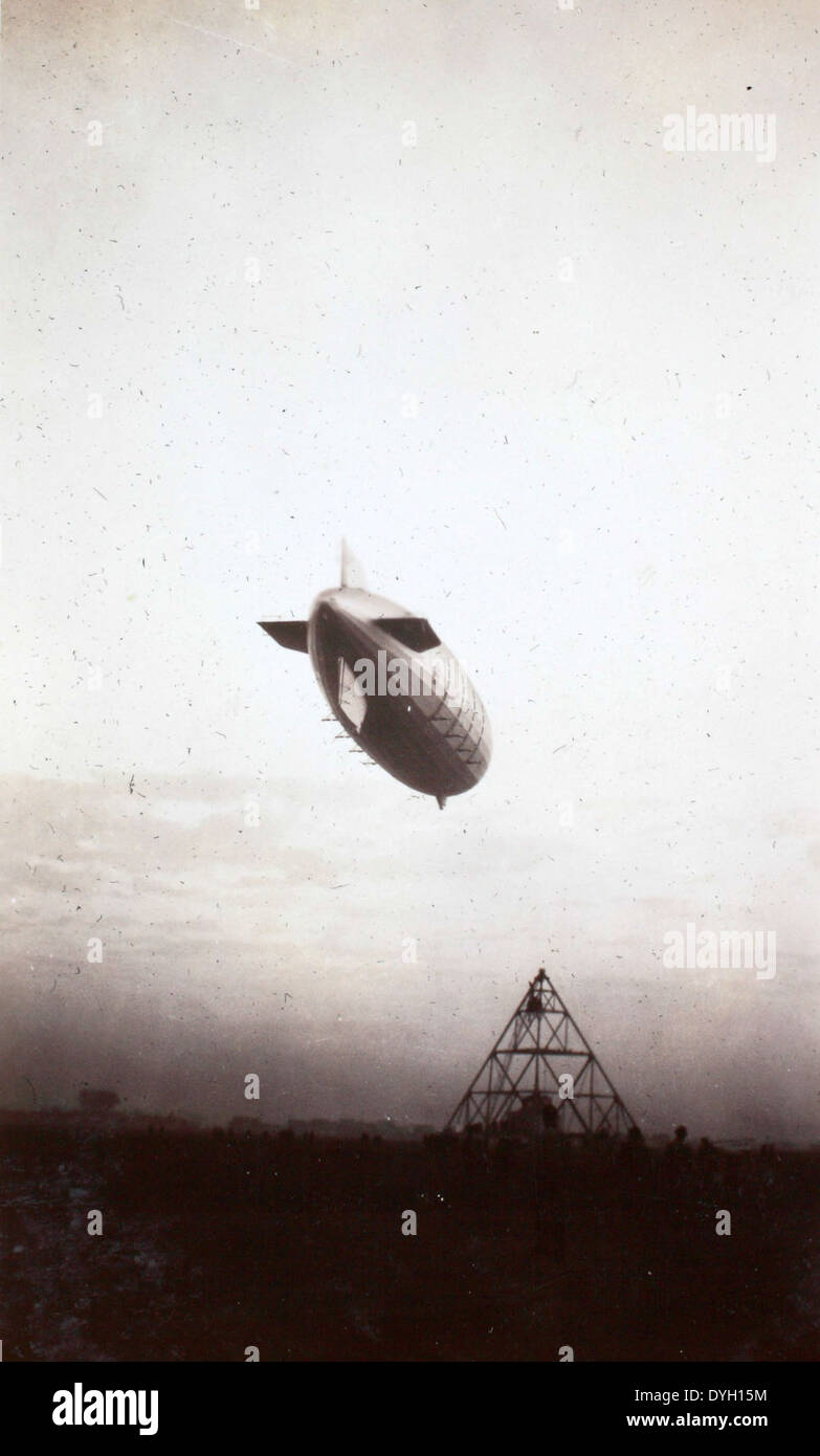 This historical photograph from the Glen Bates Album captures airships ...