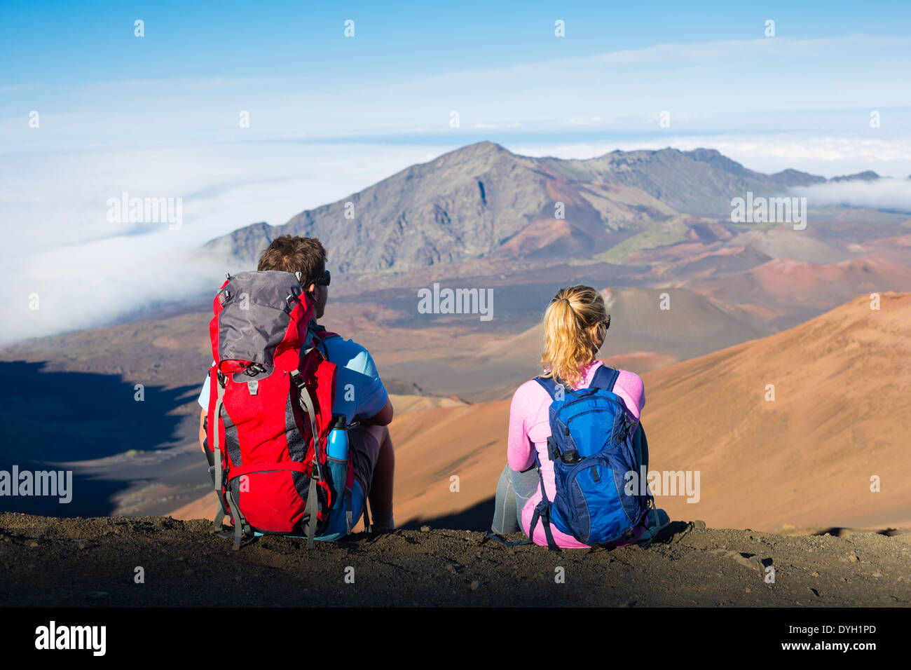 Person looking down volcano hi-res stock photography and images - Alamy