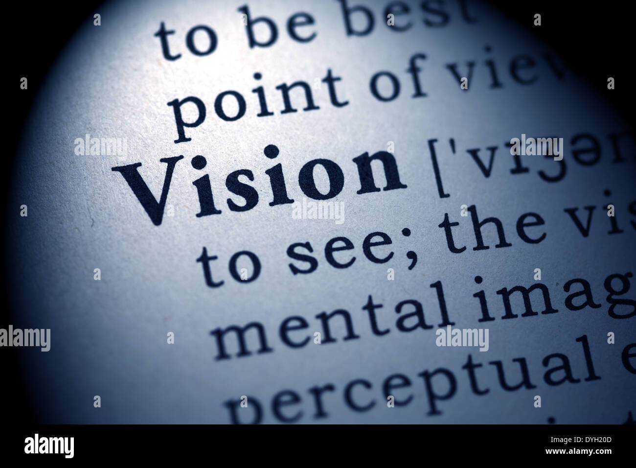 Fake Dictionary, Dictionary definition of the word vision Stock Photo ...