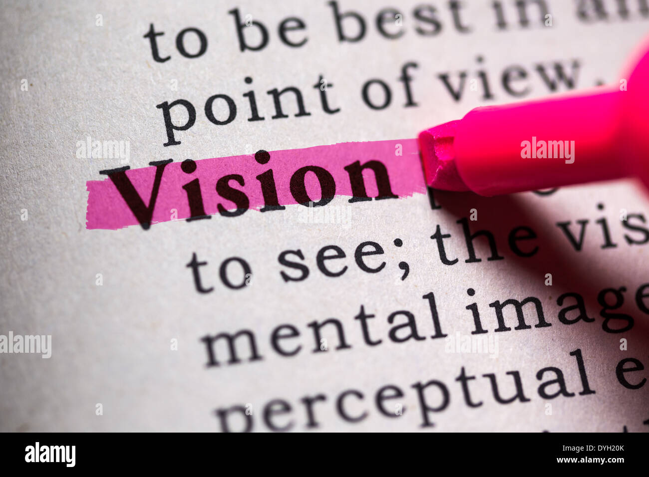 Fake Dictionary, Dictionary definition of the word vision Stock Photo ...
