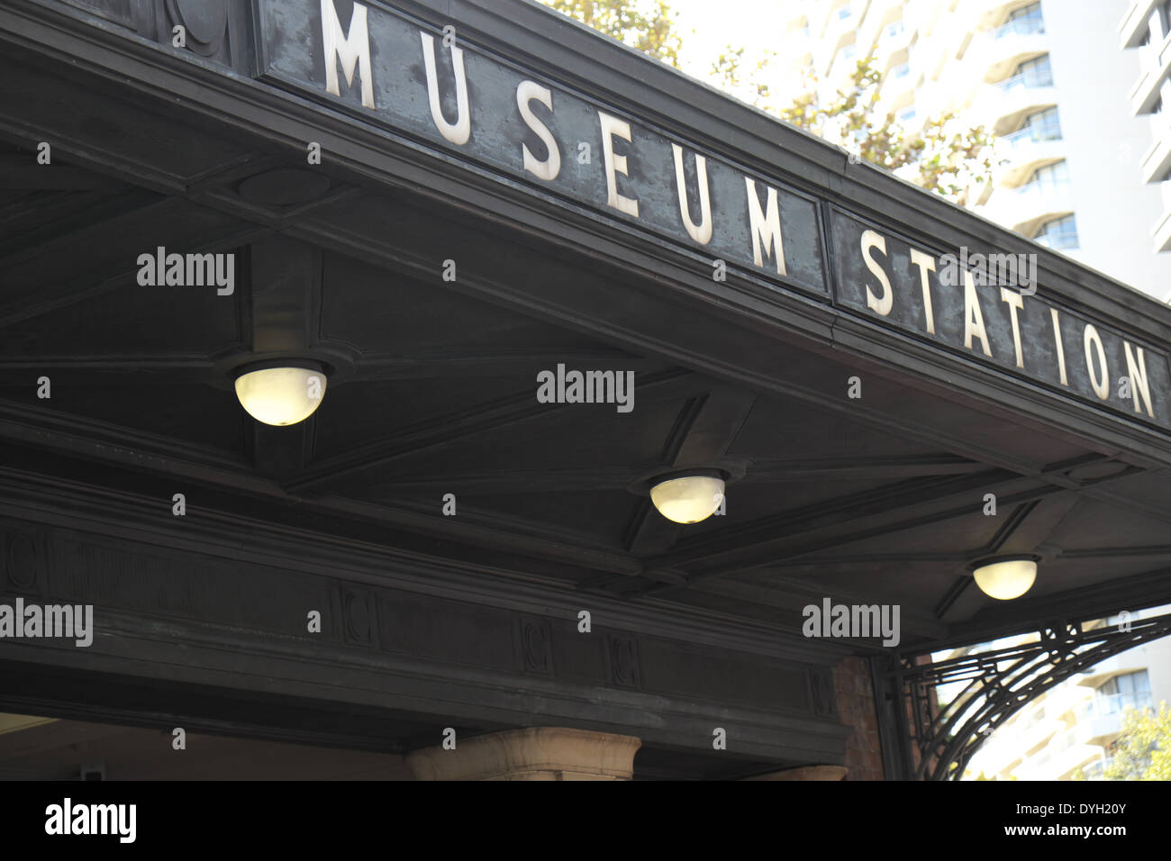entrance to Museum railway station on elizabeth street,Sydney Stock ...