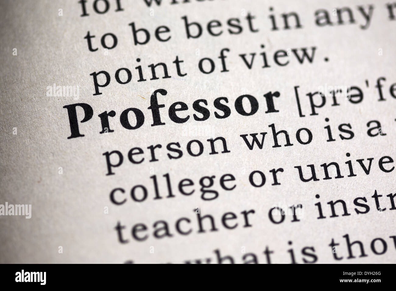 Fake Dictionary, Dictionary definition of the word professor Stock ...