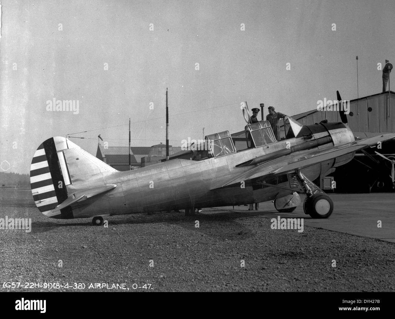 The North American O-47A, a reconnaissance aircraft, was developed in ...