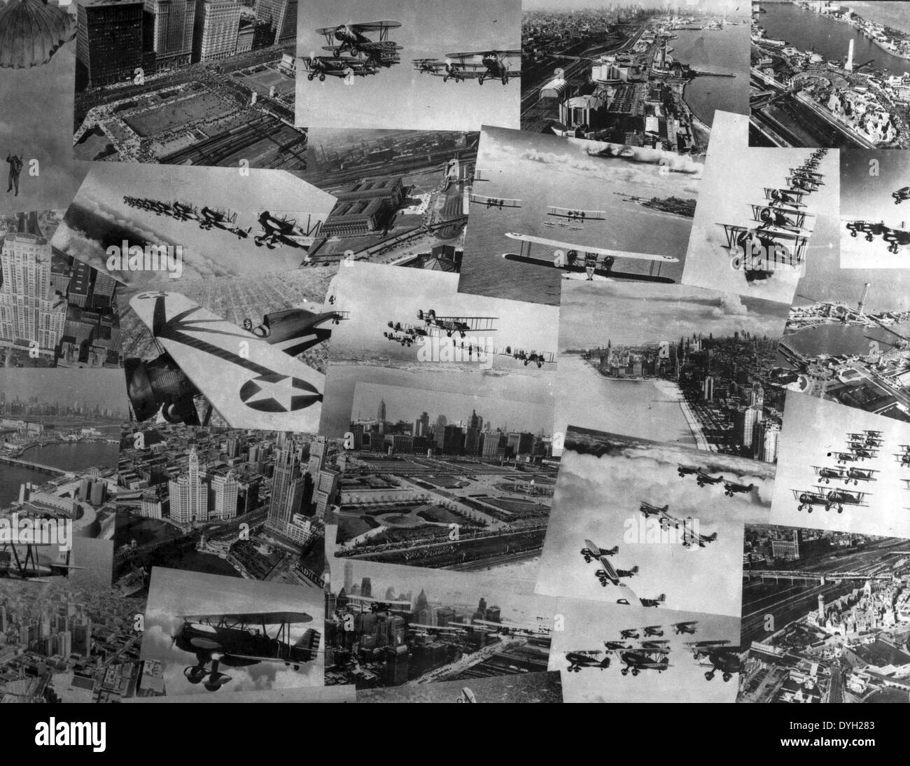 Collage airplane Black and White Stock Photos & Images - Alamy