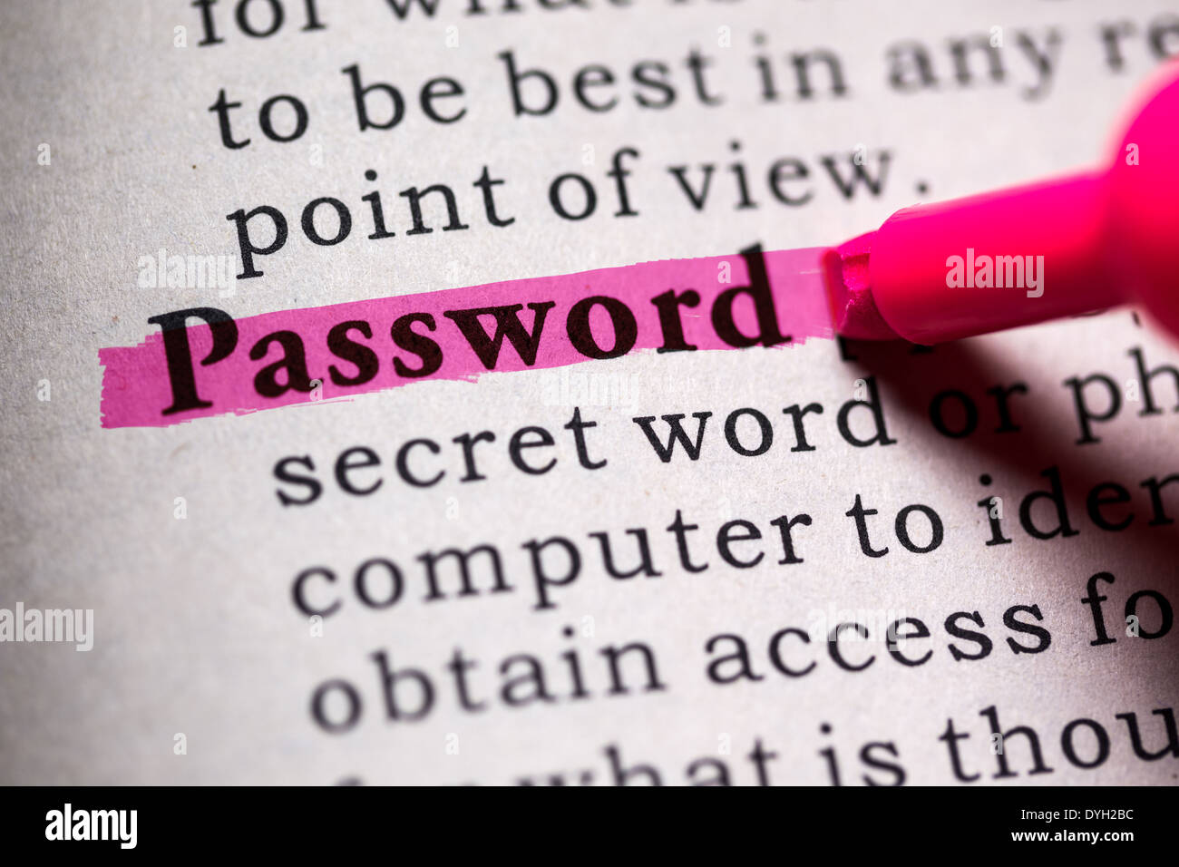 Fake Dictionary, Dictionary definition of the word password Stock Photo ...