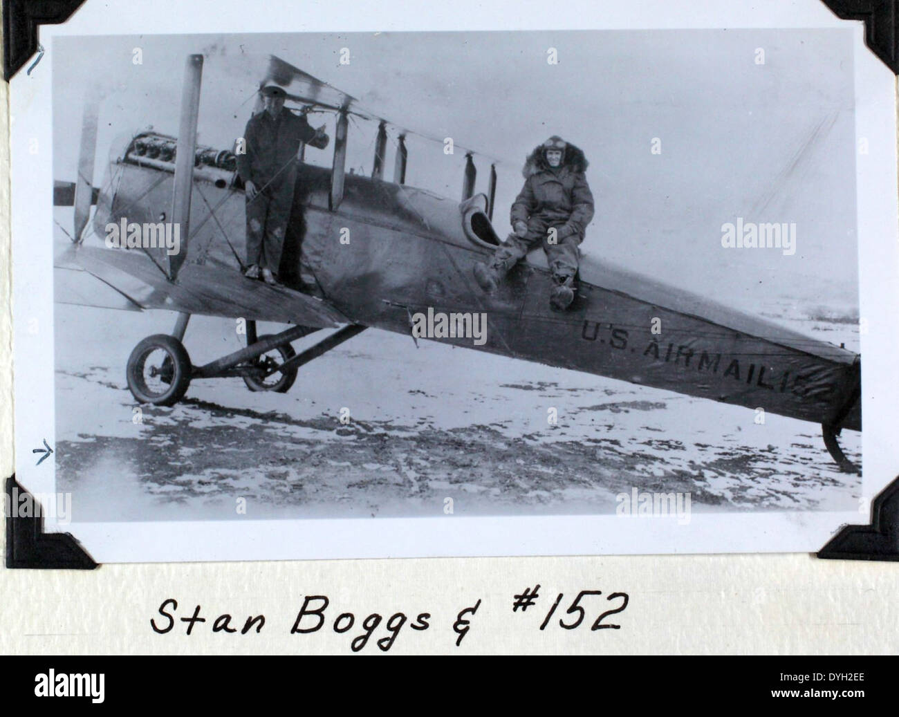This historical photograph captures the early pioneers of air mail ...