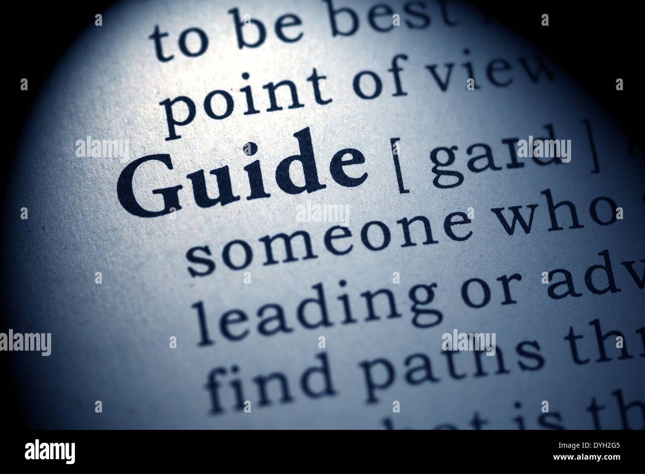 Fake Dictionary, Dictionary definition of the word guide Stock Photo ...