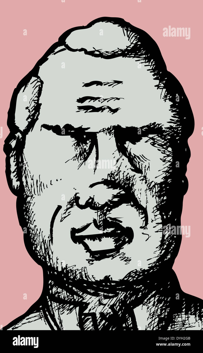 Abstract sketch of balding middle aged man Stock Photo - Alamy