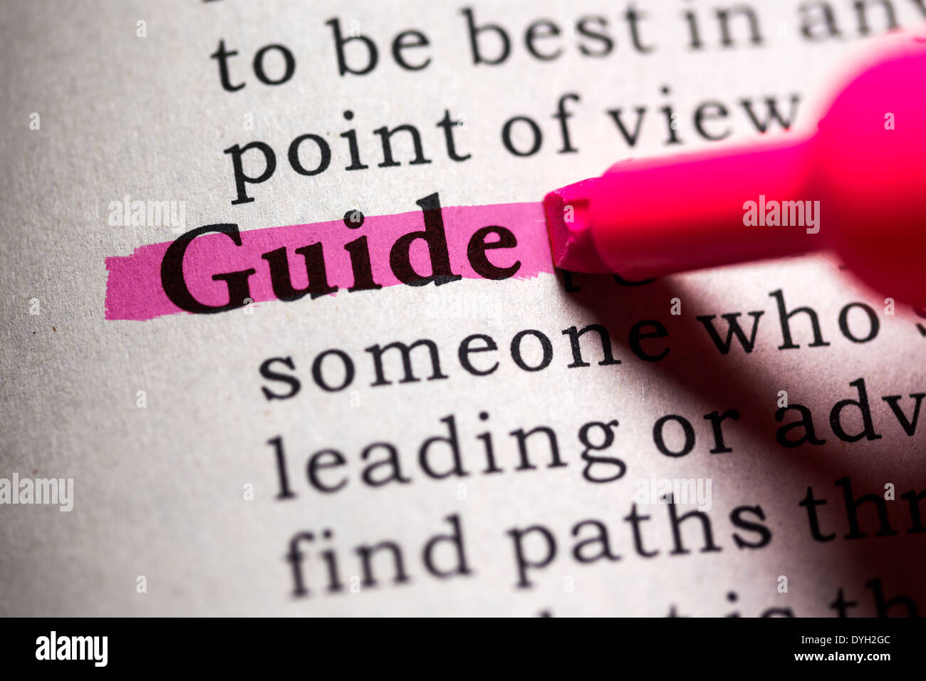 Fake Dictionary, Dictionary definition of the word guide Stock Photo ...