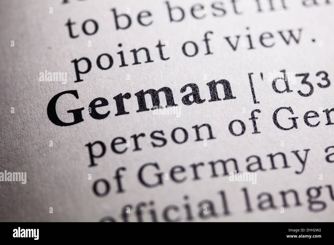 Fake Dictionary, Dictionary definition of the word german Stock Photo ...