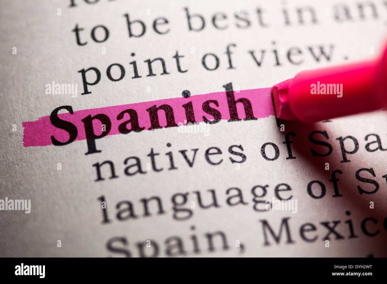 Fake Dictionary, Dictionary definition of the word spanish Stock Photo ...