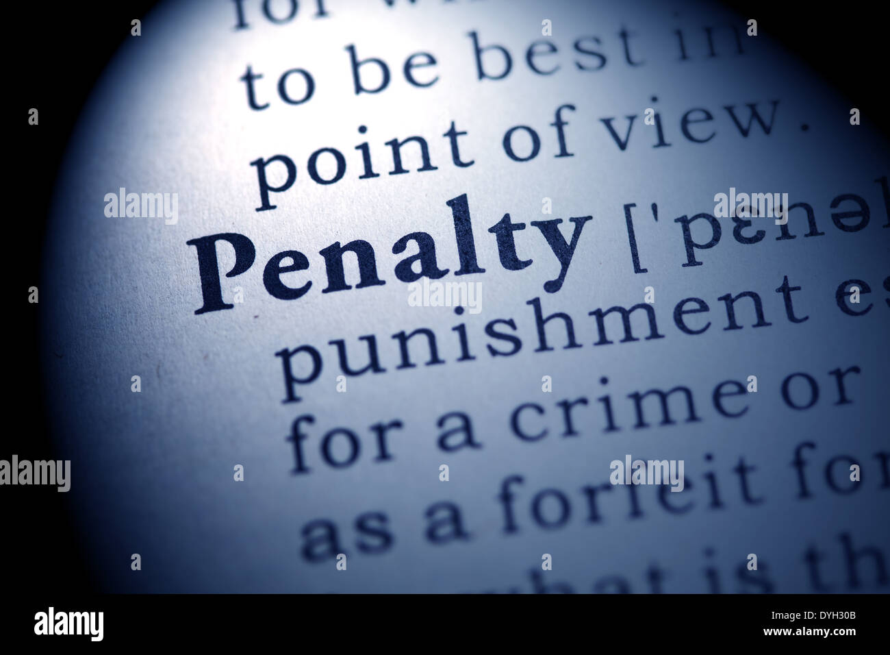 Fake Dictionary, Dictionary definition of the word penalty Stock Photo ...