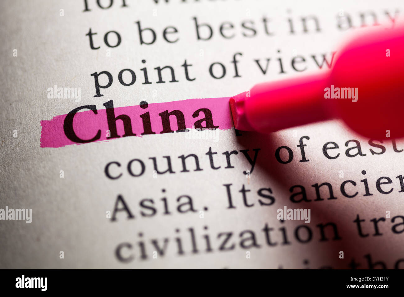 Fake Dictionary, Dictionary definition of the word China Stock Photo ...
