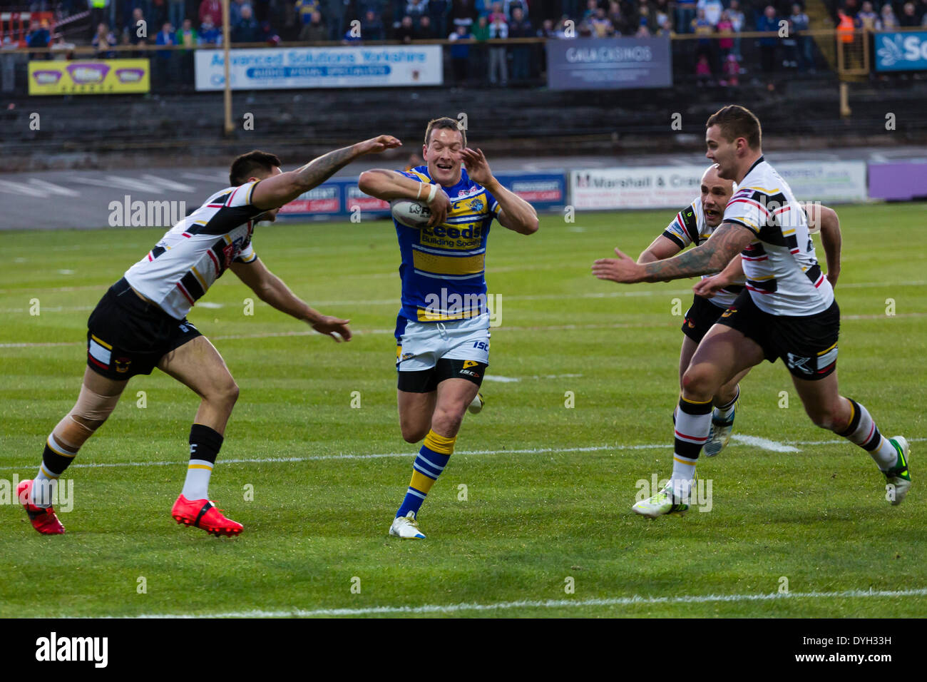 Bradford, UK. 17th Apr, 2014. Joel Moon in action during the Super ...