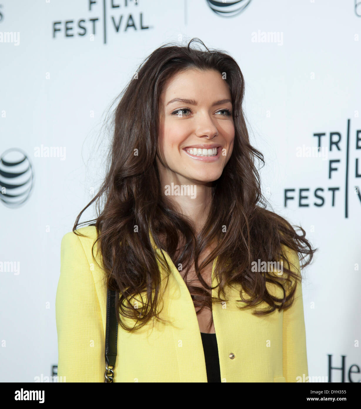 New York, NY, USA - April 16, 2014: Model Anna-Christina Schwartz ...