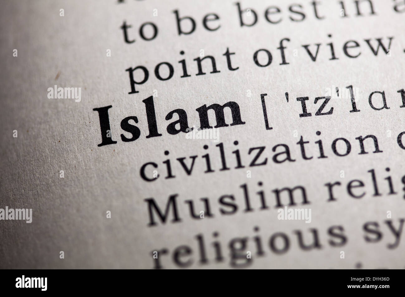 Fake Dictionary, Dictionary definition of the word Islam Stock Photo ...