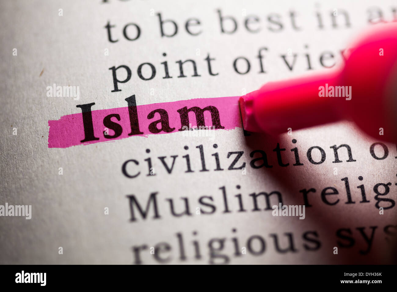Fake Dictionary, Dictionary definition of the word Islam Stock Photo ...