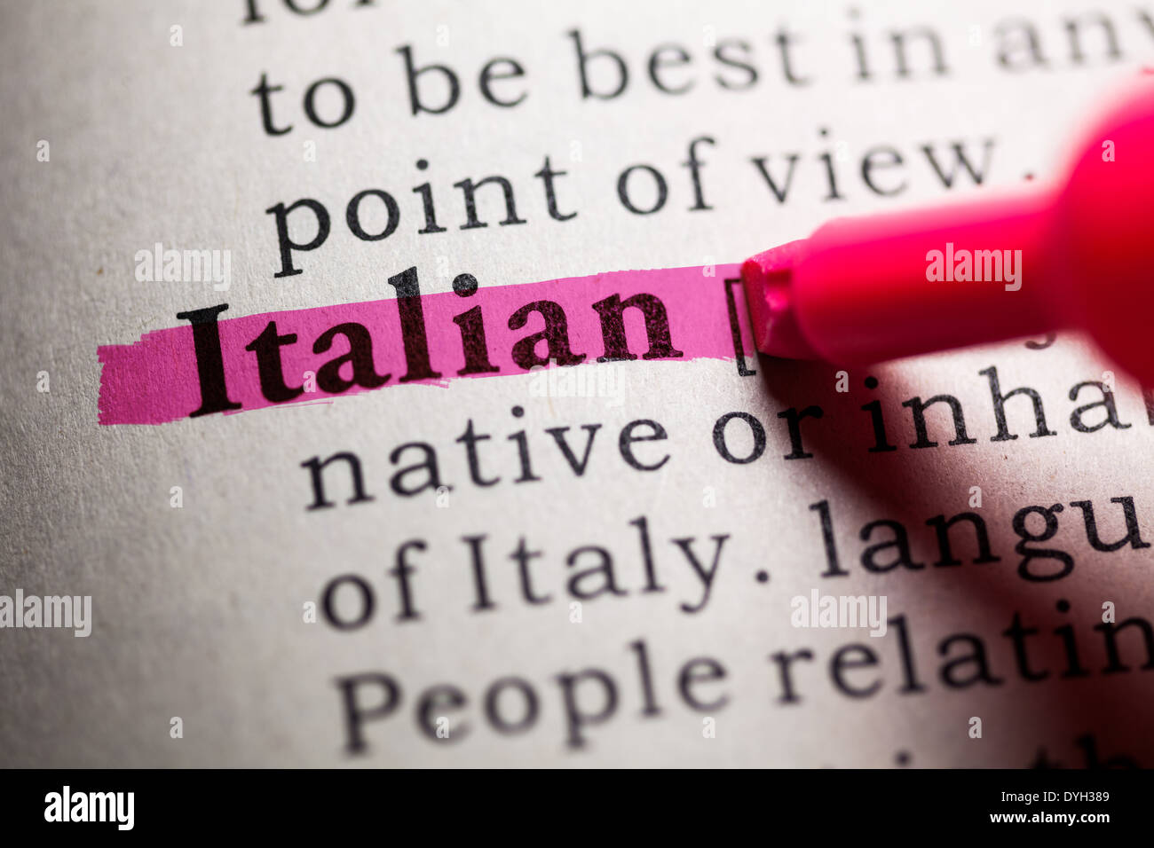 Fake Dictionary Dictionary Definition Of The Word Italian Stock Photo fake-dictionary-dictionary-definition-of-the-word-italian-stock-photo