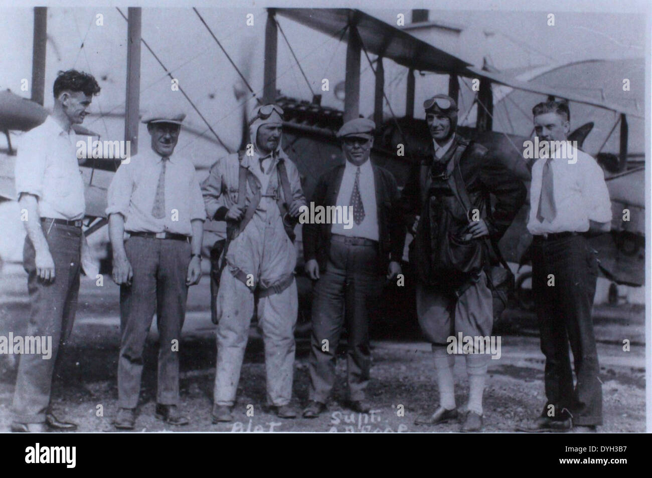 This photograph showcases the early pioneers of air mail, a significant ...