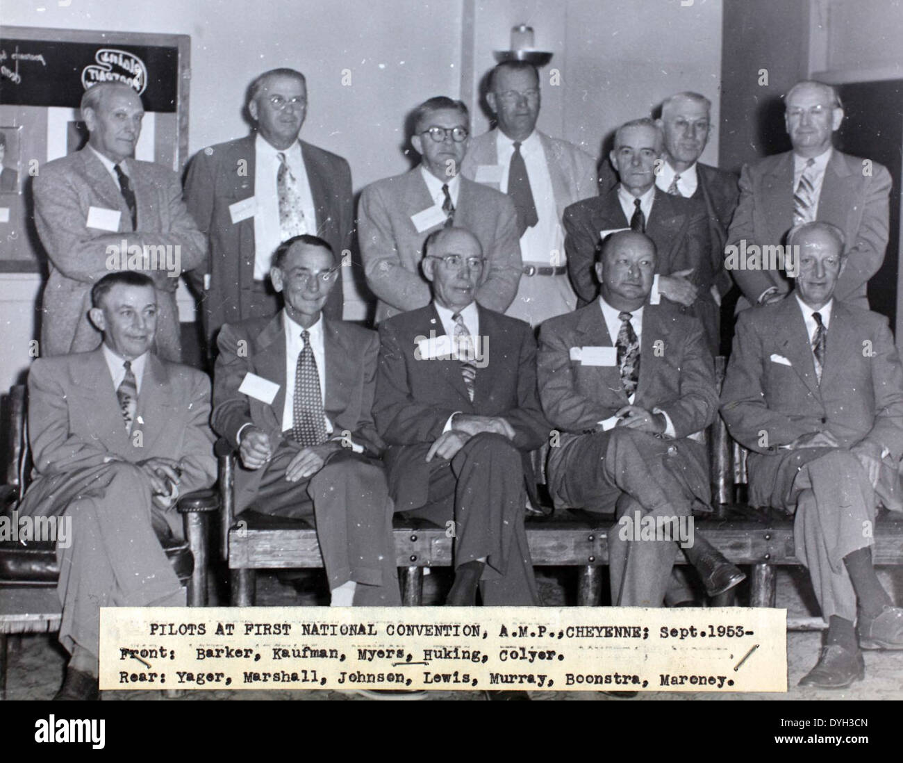 This historical photograph showcases the early pioneers of air mail ...