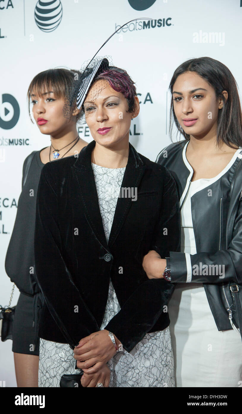 New York, NY, USA - April 16, 2014: (L-R) Anna Diaz, Martha Diaz, and ...