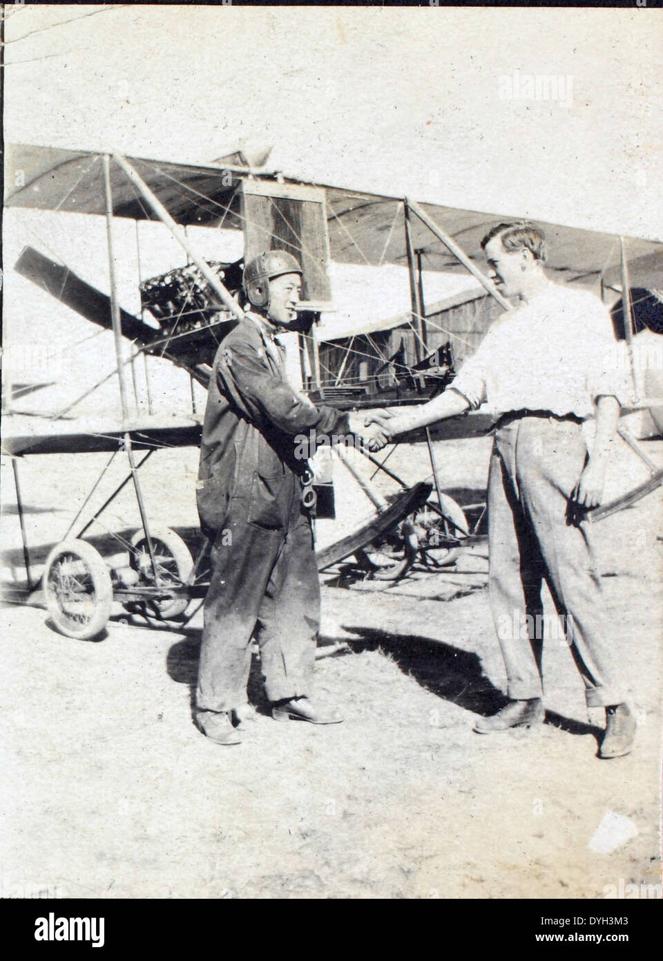This historical photo features Warren Eaton, a barnstormer and aviator ...