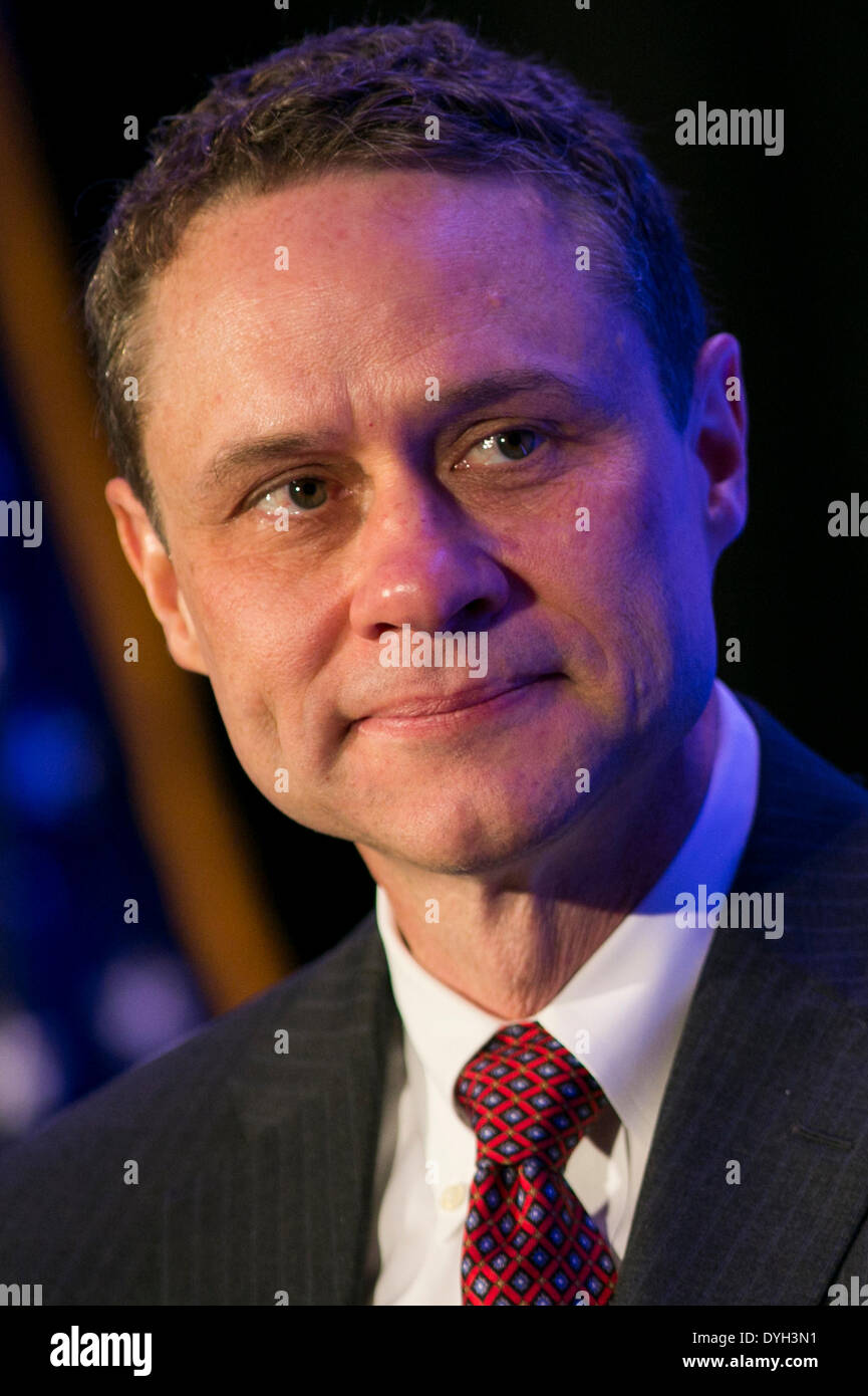 Washington DC, USA . 17th Apr, 2014. Wes Bush, Chairman, CEO and ...