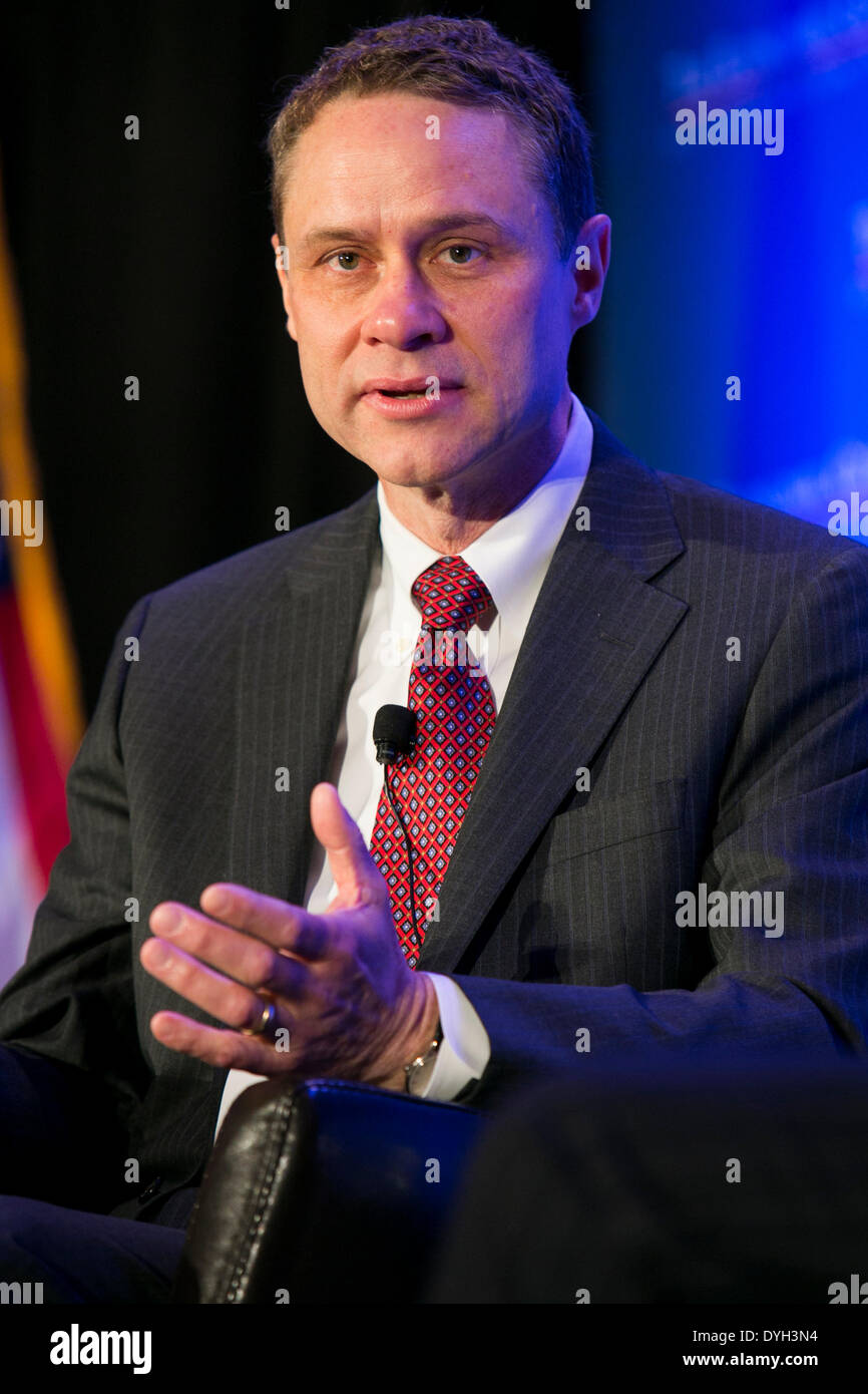 Washington DC, USA . 17th Apr, 2014. Wes Bush, Chairman, CEO and ...