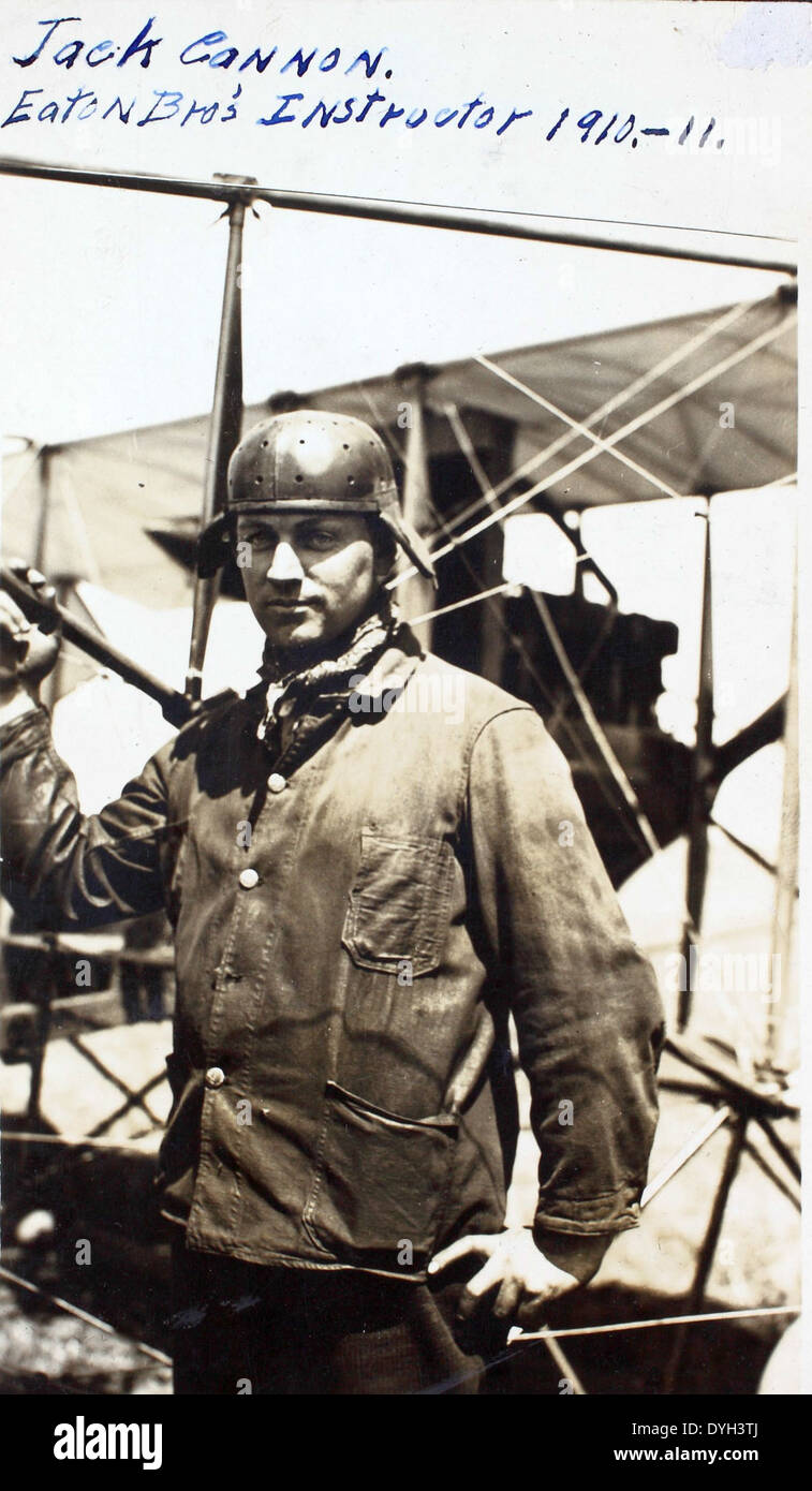This photo shows Curtiss Samuel Eaton performing a barnstorming flight ...