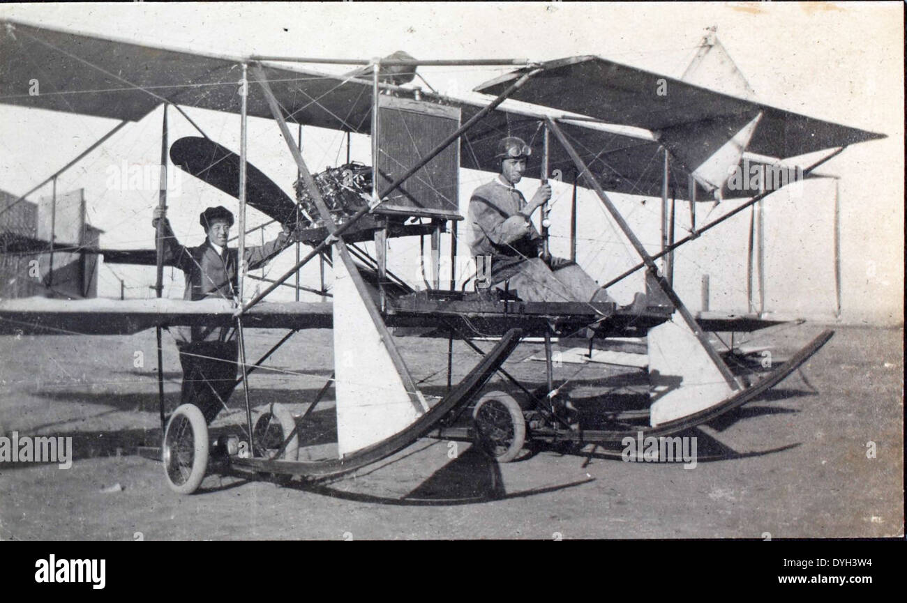 The Warren Eaton photo captures an early barnstorming aircraft, a ...