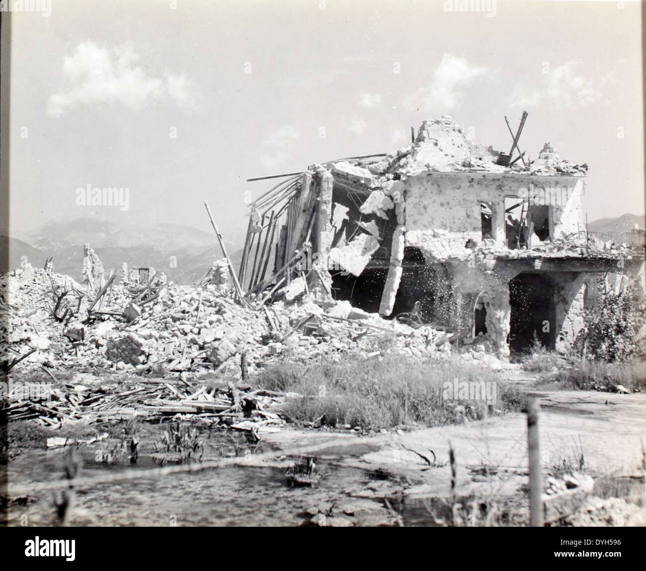 This photograph from World War II shows the B-24 bomber flying over ...
