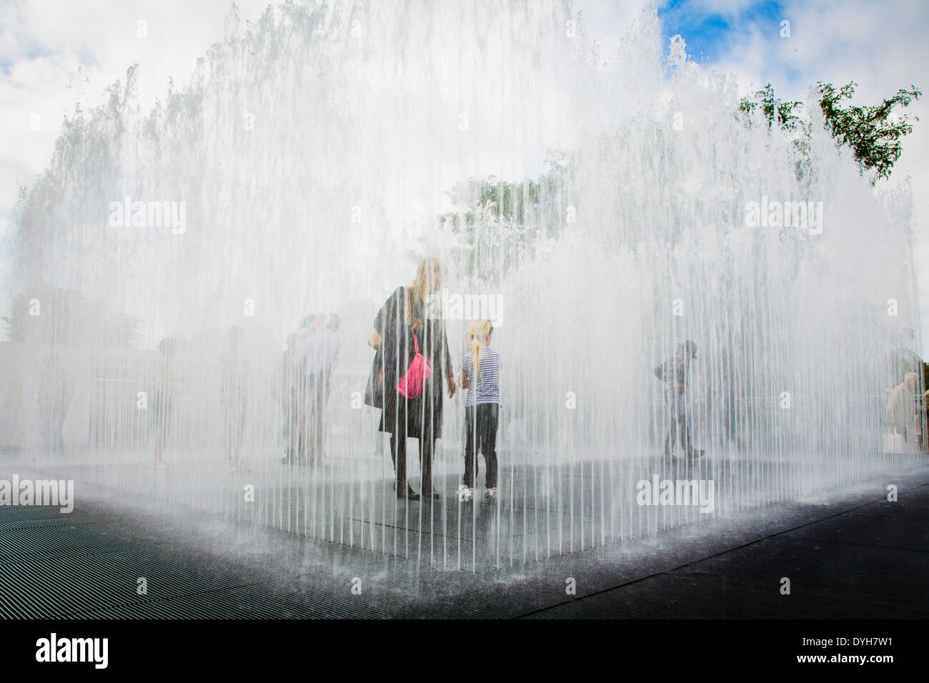 Interactive water feature on London's South bank Stock Photo - Alamy