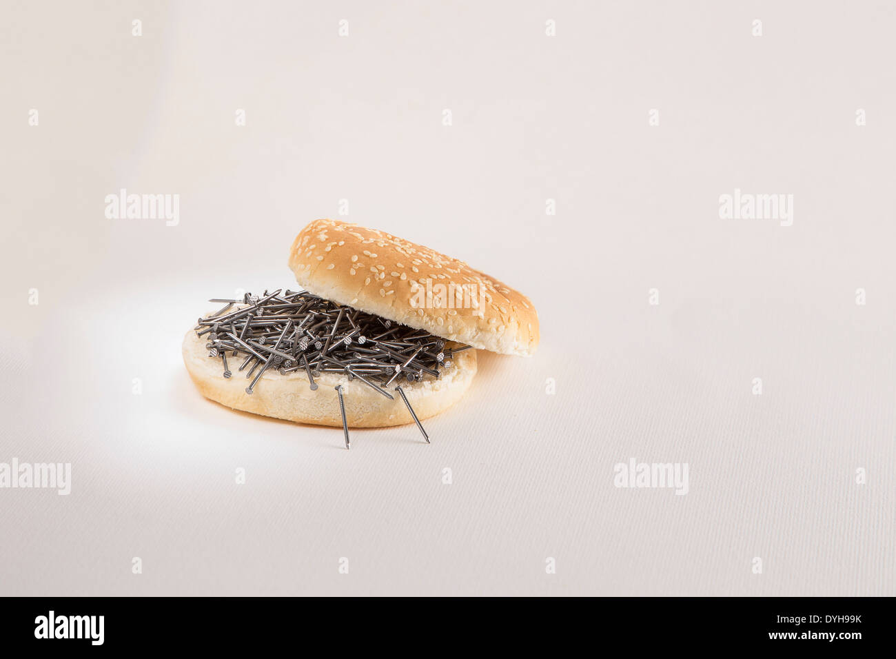 Fast food bread and nails Stock Photo - Alamy