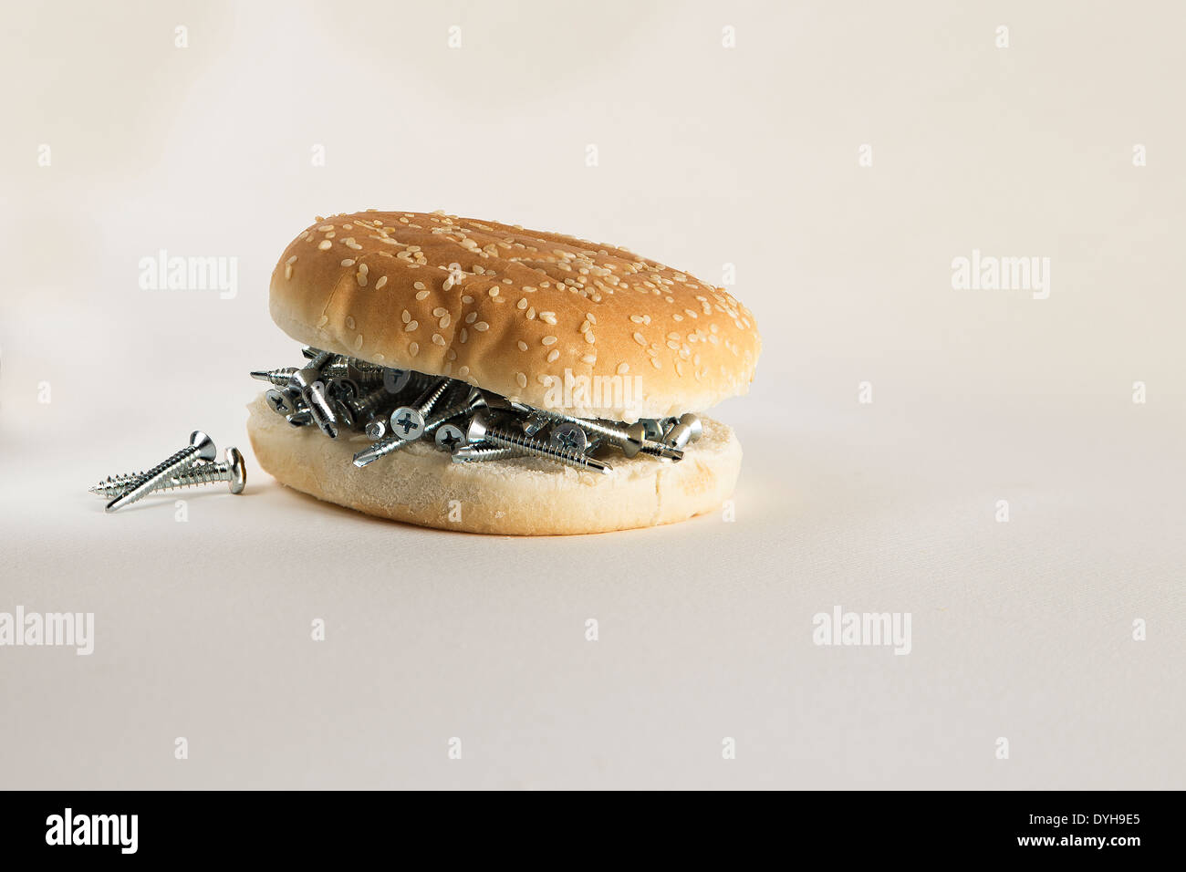 Fast food sesame bread with screws Stock Photo - Alamy