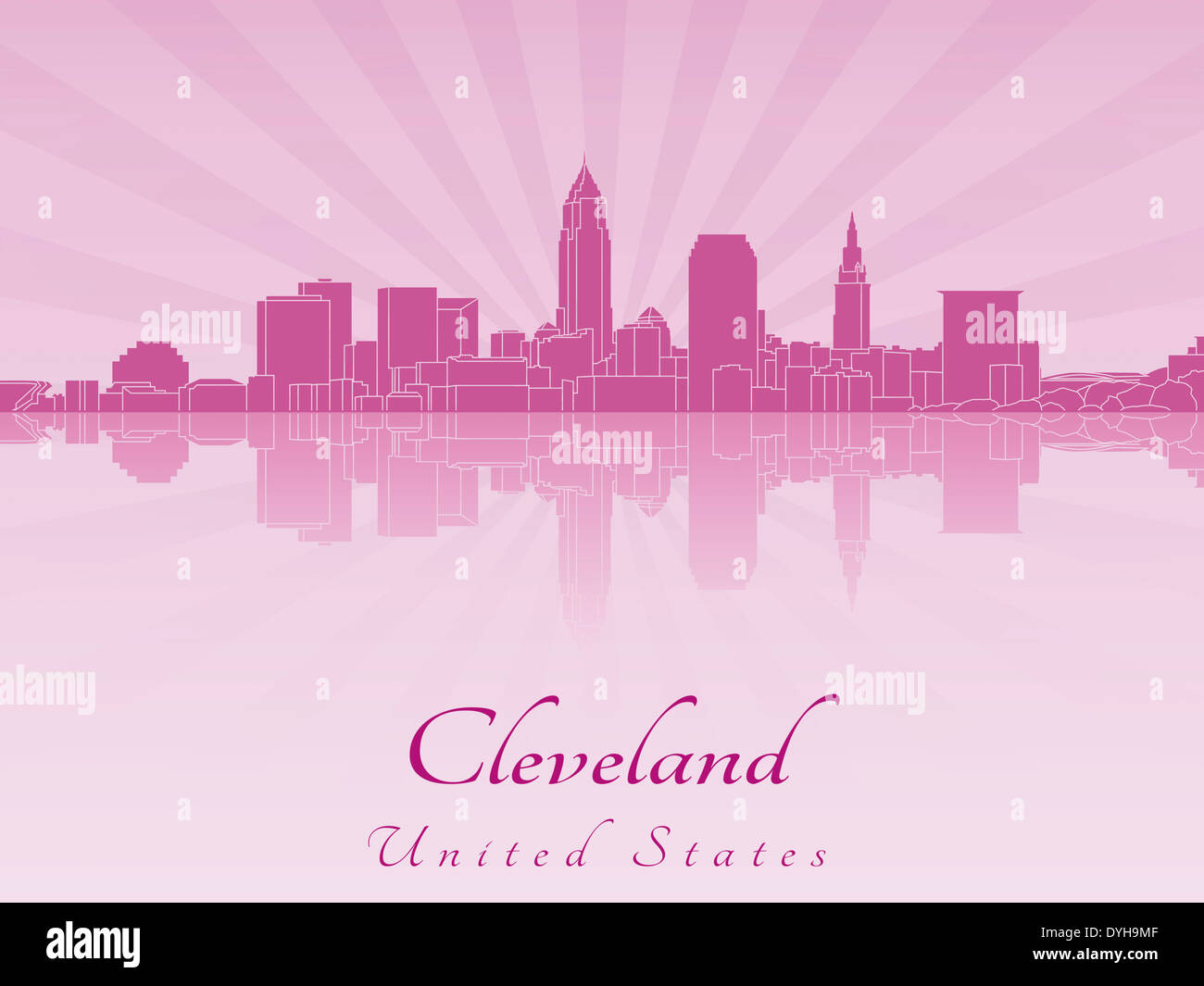 Cleveland skyline outline hi-res stock photography and images - Alamy