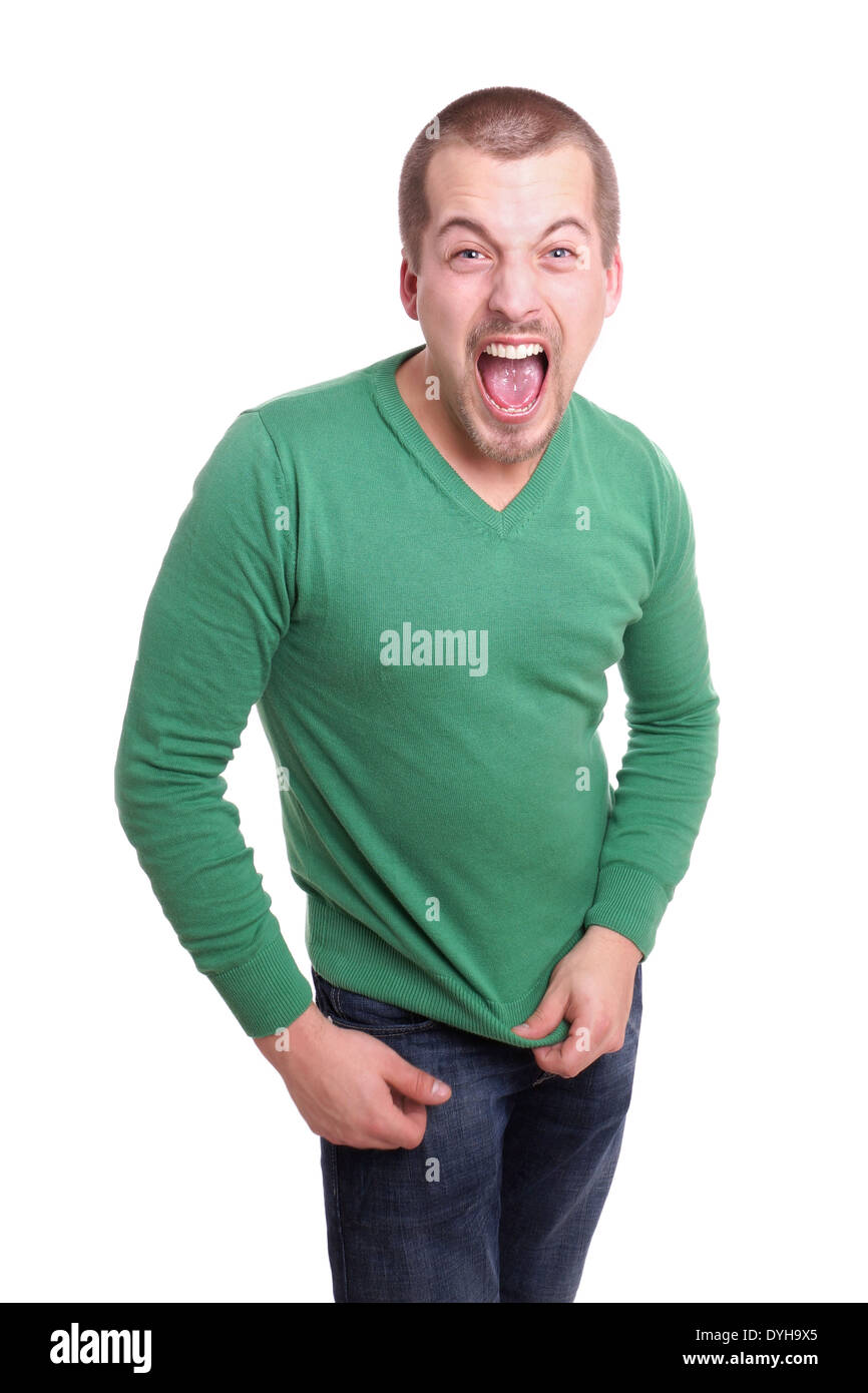 Young man screaming hi-res stock photography and images - Alamy