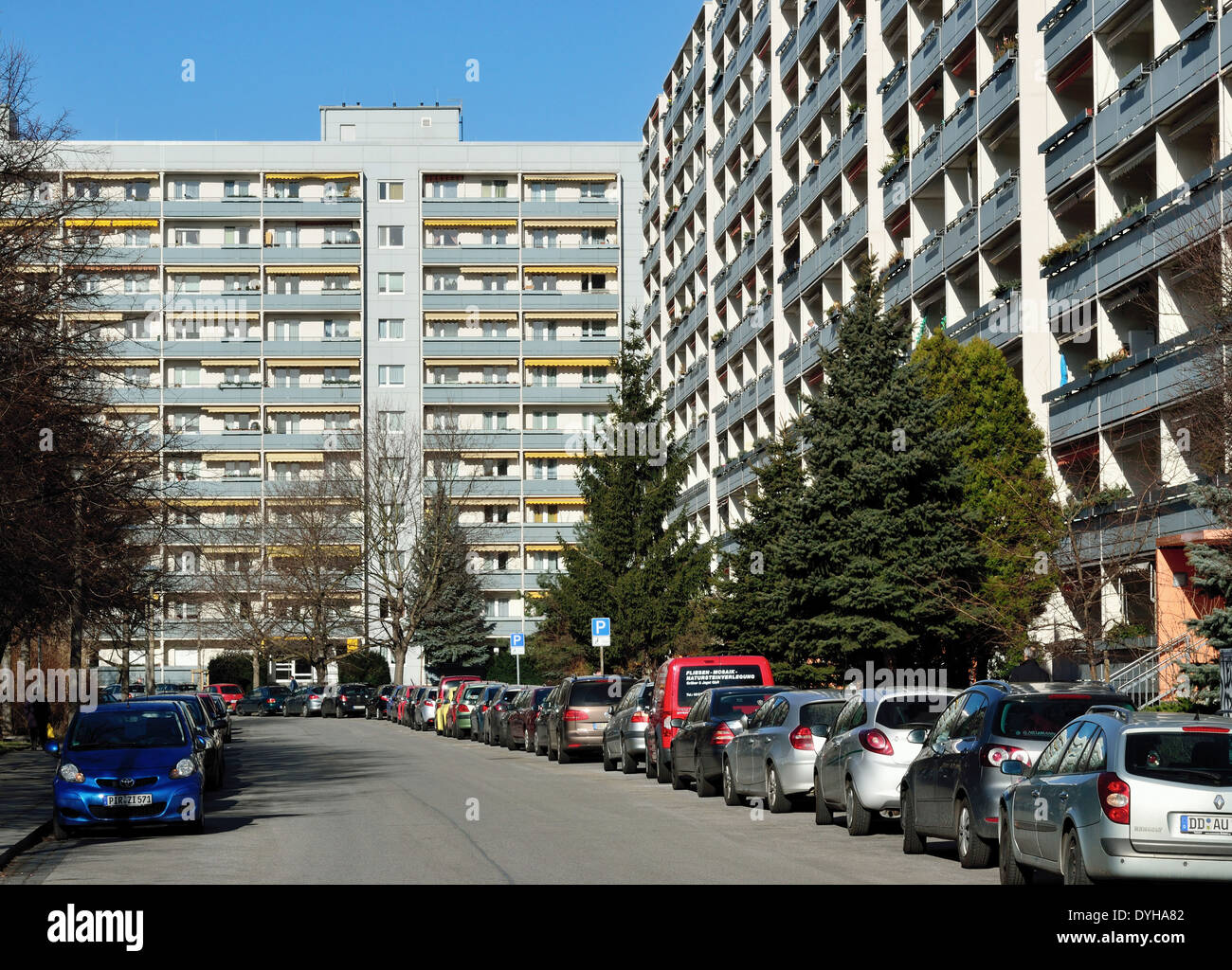 Dresden, DDR Plattenbau in Johannstadt Stock Photo - Alamy