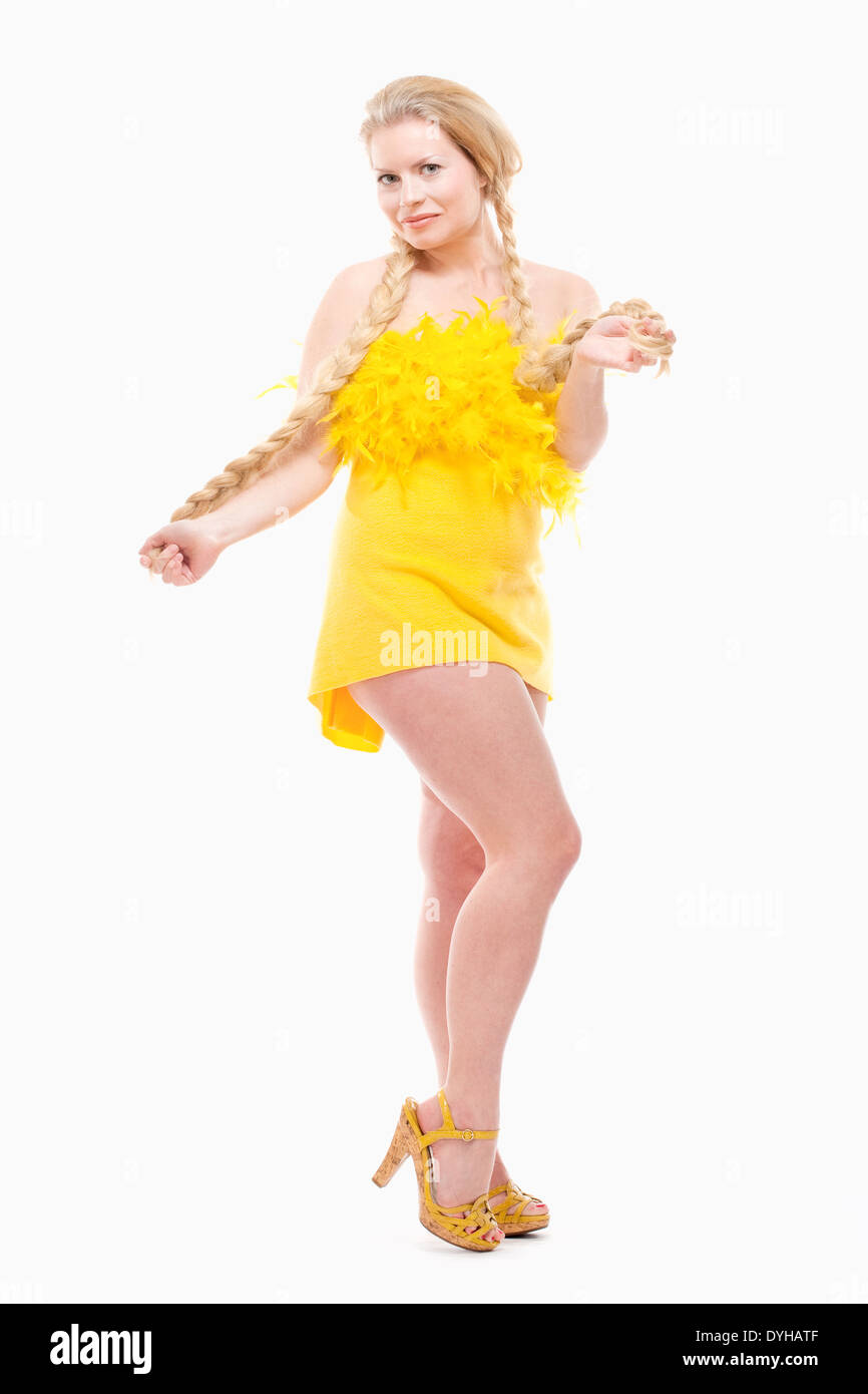 Yellow braids female Cut Out Stock Images & Pictures - Alamy