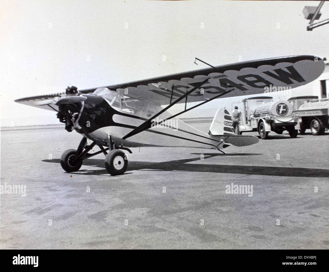 This image features the Monocoupe 90 aircraft alongside a Douglas fuel ...