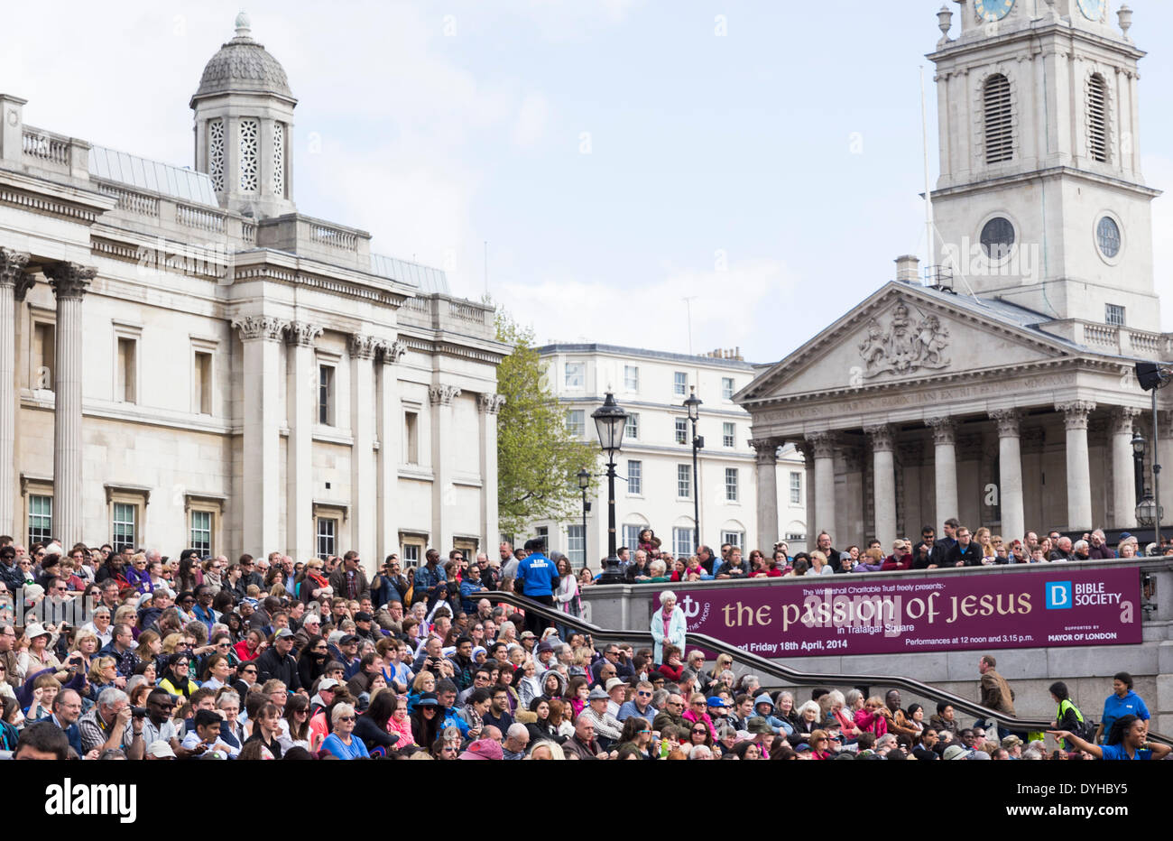 London, UK. 18th Apr, 2014. The passion of Jesus in Trafalgar Square is ...