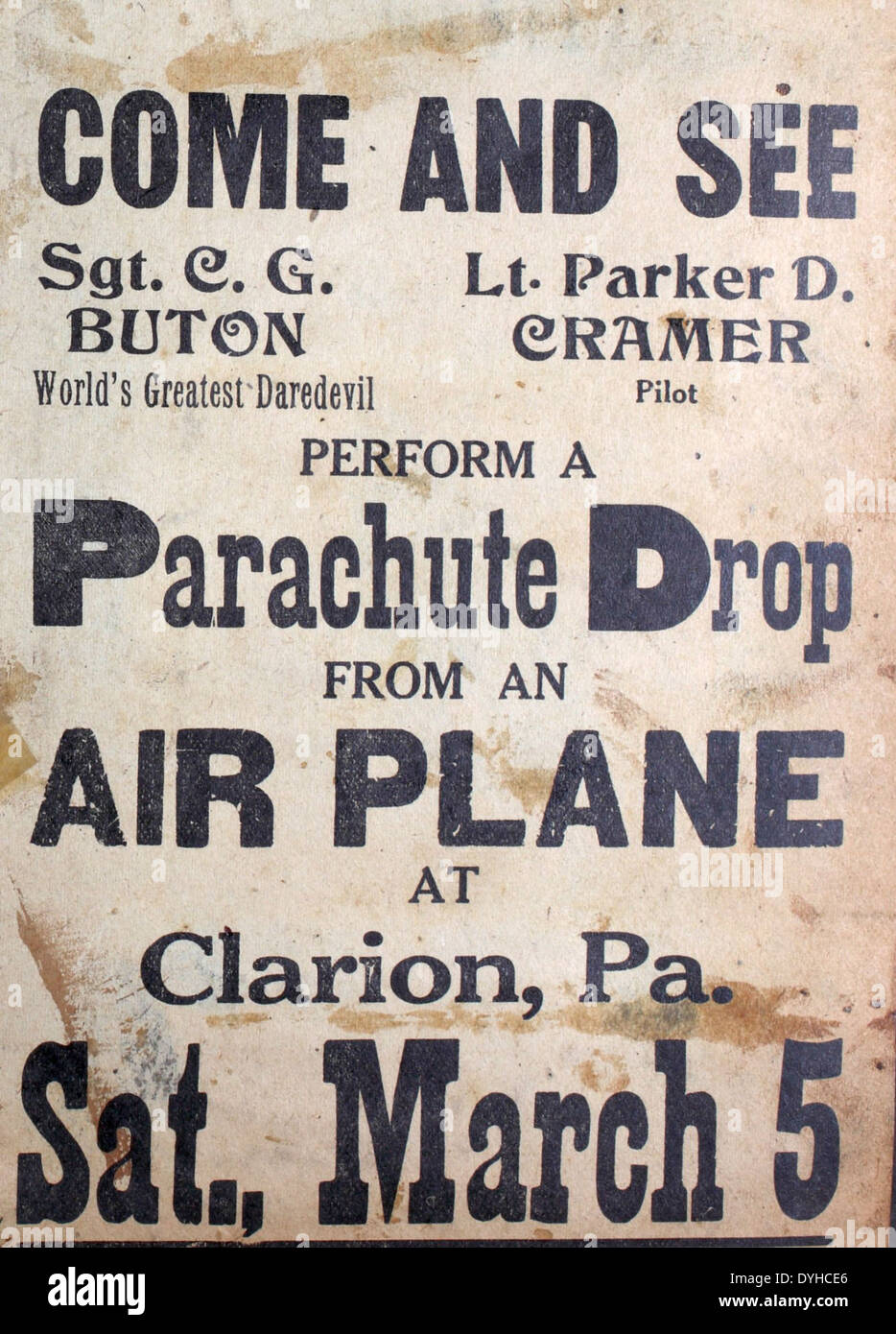This photo from the Carter Buton Album features a barnstorming aircraft ...
