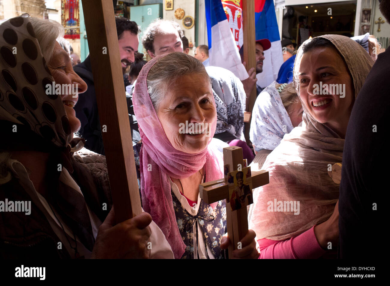 Jerusalem. 18th April 2014. Thousands of Christians partake in ...